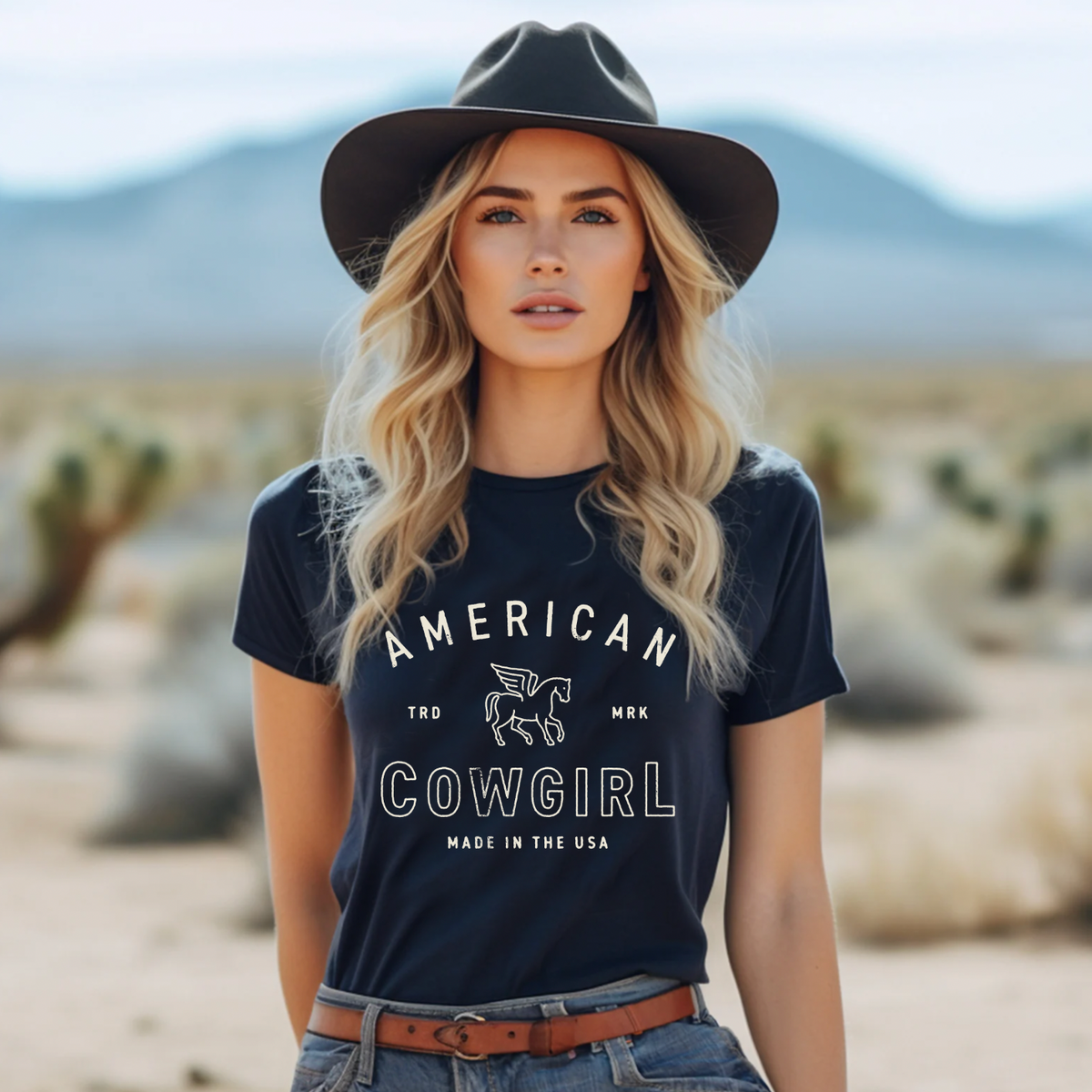 American Cowgirl - Unisex TShirt – Boots + Roots Apparel Co.